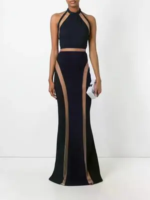 Balmain Paneled Evening Gown