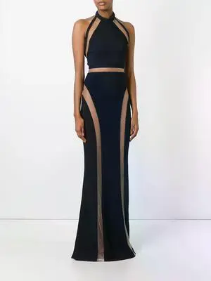 Balmain Paneled Evening Gown