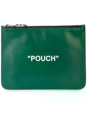 Off-White Logo Pouch - Green