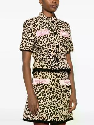 Valentino Garavani Animalier Bow-detail Cropped Jacket