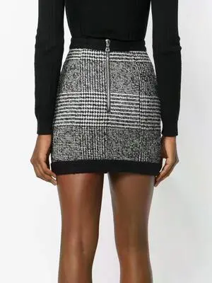 Balmain Buttoned Tweed Mini Skirt