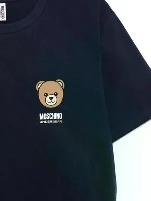 Moschino Bear-print Crew-neck T-shirt - Blue