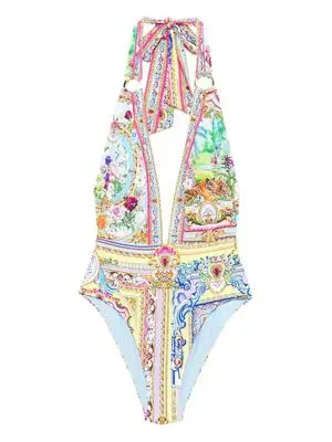Camilla Printed One Piece Swimsuit - Blue