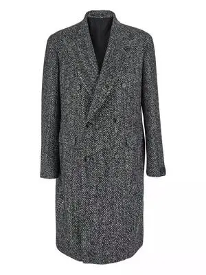 Tagliatore Herringbone Double-breasted Coat - Grey