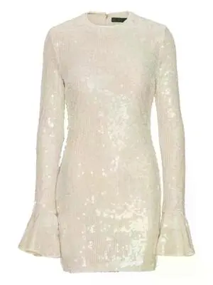 ROTATE BY BIRGER CHRISTENSEN Sequin Mini Dress - Neutrals