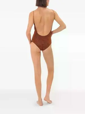 Oseree Lumiere Maillot Swimsuit - Brown