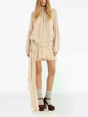 ROTATE BY BIRGER CHRISTENSEN Chiffon Strap Tie Mini Dress