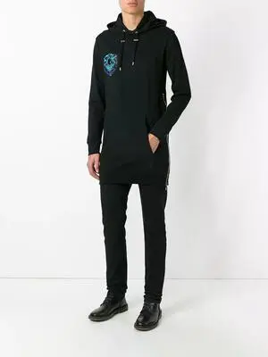 Balmain Embroidered Side Zip Hoodie