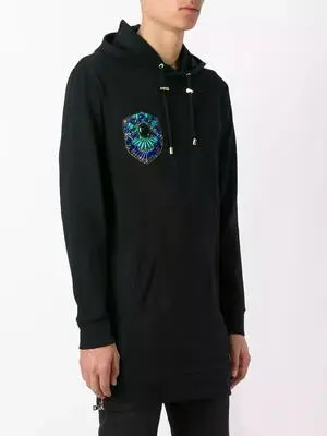 Balmain Embroidered Side Zip Hoodie