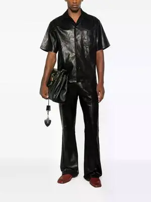 Amiri Leather Camp-collar Shirt