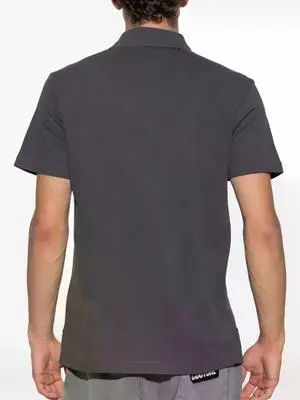 Versace Logo Cotton Polo Shirt - Grey