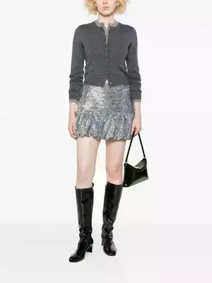 16Arlington Sequinned Bubble-hem Mini Skirt