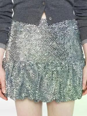16Arlington Sequinned Bubble-hem Mini Skirt