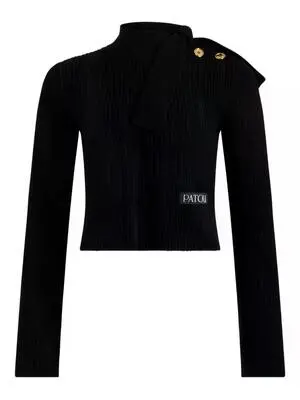 PATOU Scarf-collar Knit Sweater - Black
