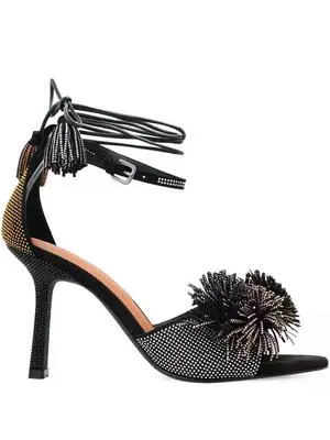 Kurt Geiger 90mm Embellished Ankle-tie Sandals - Black