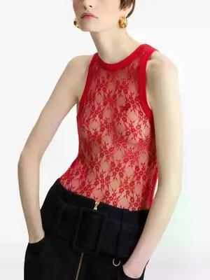 PATOU Lace Jersey Tank Top - Red