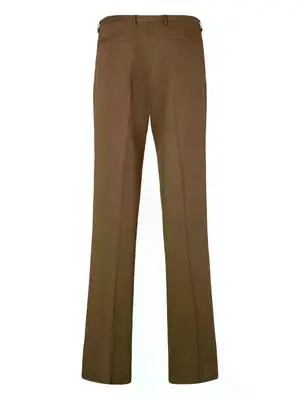 SLOWEAR Pleated Cotton-blend Trousers - Brown