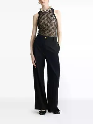 PATOU Floral-pattern Lace Tank Top - Black