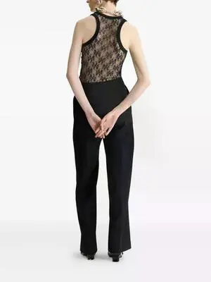 PATOU Floral-pattern Lace Tank Top - Black