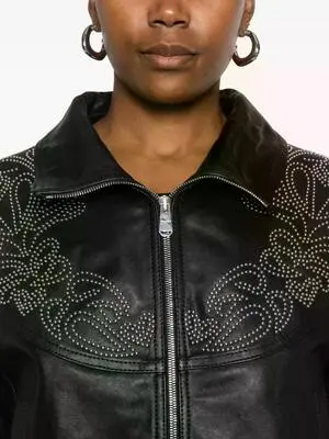 DONDUP Embellished Leather Jacket