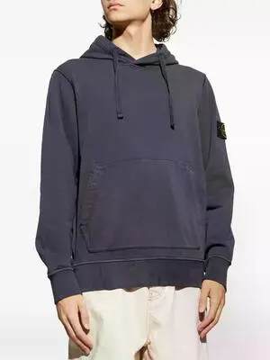 Stone Island Logo-patch Hoodie - Blue