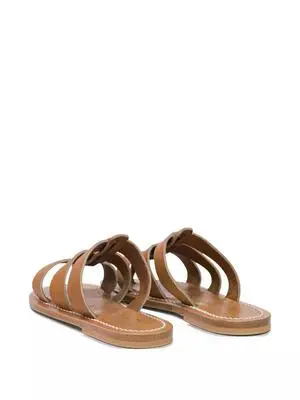K.JACQUES Leather Thong Sandals - Brown