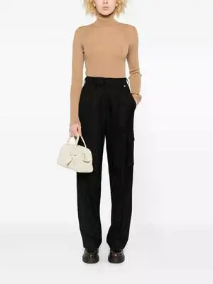 Herno Pleated Cargo Trousers - Black