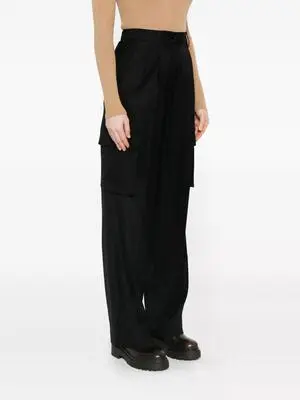 Herno Pleated Cargo Trousers - Black