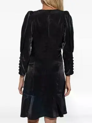 IRO PARIS Puff-sleeve Asymmetric Mini Dress - Black