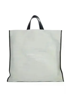 JIL SANDER Large Leather-trimmed Tote Bag