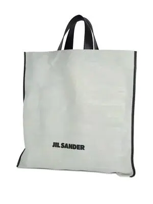 JIL SANDER Large Leather-trimmed Tote Bag