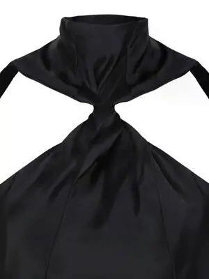 Attico High-neck Maxi Dress With Twisted Detail