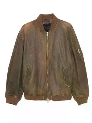 GOLDEN GOOSE Zip-fastening Leather Jacket - Neutrals
