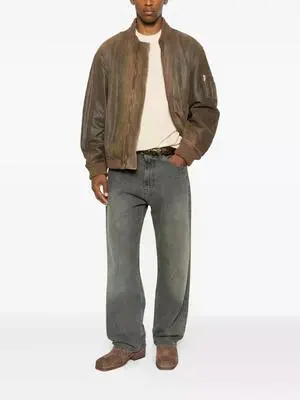 GOLDEN GOOSE Zip-fastening Leather Jacket - Neutrals
