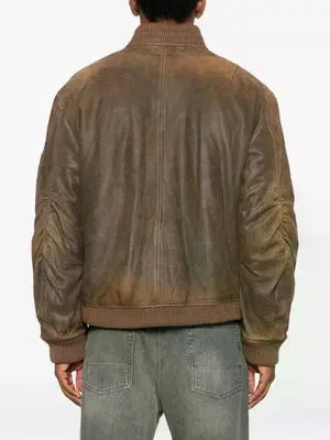 GOLDEN GOOSE Zip-fastening Leather Jacket - Neutrals
