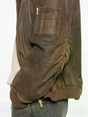 GOLDEN GOOSE Zip-fastening Leather Jacket - Neutrals