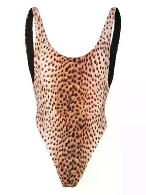 REINA OLGA Leopard-print One-piece Swimsuit - Brown