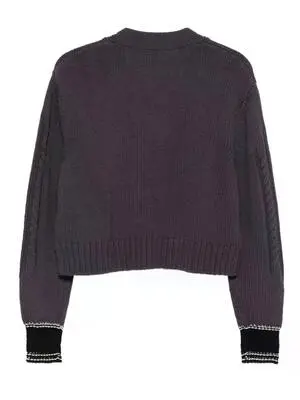 ALYSI Cable-knit V-neck Sweater