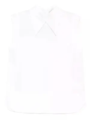 TELA Sleeveless Pointed-collar Top