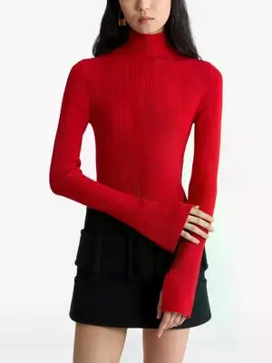 PATOU Ribbed High-neck Sweater - Red