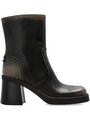 COACH Leather Block-heel Ankle Boots