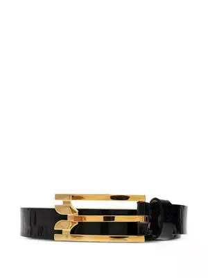 Victoria Beckham Wide-buckle Leather Belt - Black
