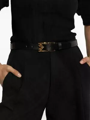 Victoria Beckham Wide-buckle Leather Belt - Black