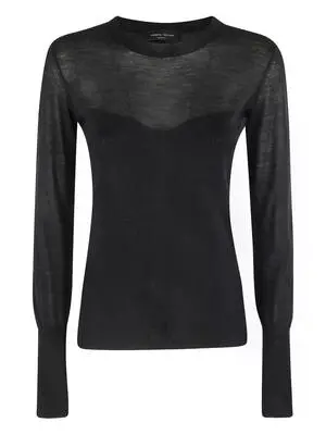 ROBERTO COLLINA Sheer-paneled Wool Sweater