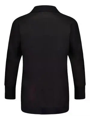 PAULA V-neck Long-sleeve Top - Black