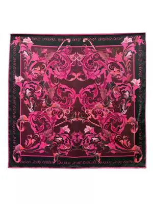 Versace Baroque-print Silk Scarf - Pink