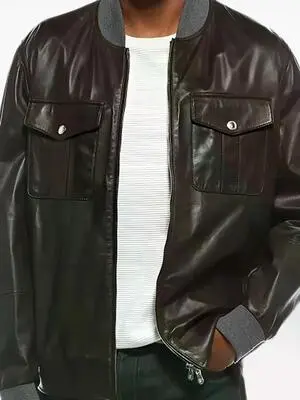 Brunello Cucinelli Flap-pocket Leather Bomber Jacket