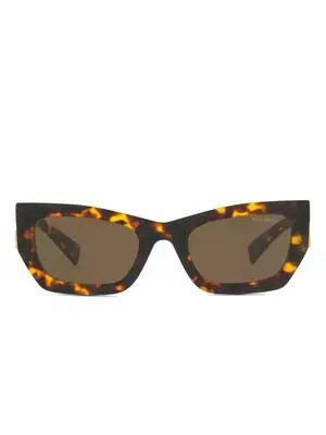 Miu Miu Angular Tortoiseshell Cat Eye Sunglasses - Brown