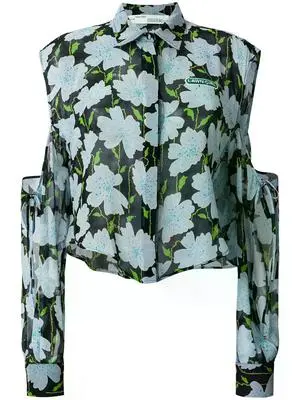 Off-White Floral Silk Shirt