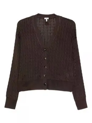 Loewe Cable-knit Button Cardigan - Brown